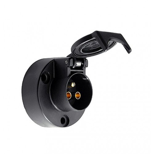 Rozetė 3 pin 12v plastmas. + guma _Hella