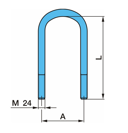 U-bolt M24 A-210; L-125mm