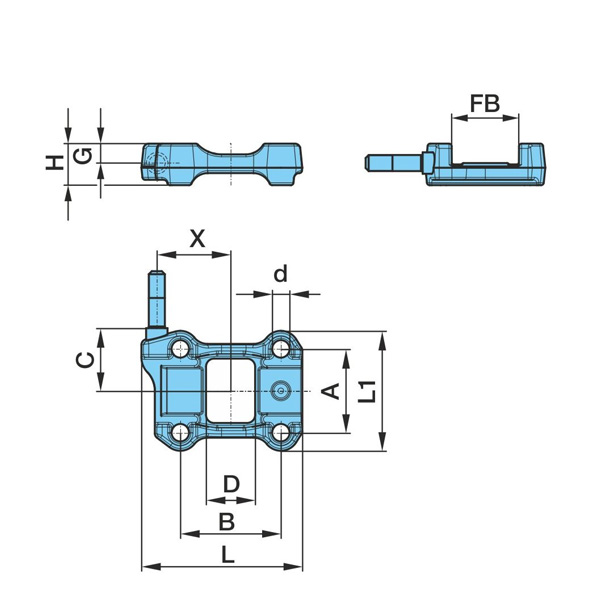 BPW spring pad F120 LI 1, left