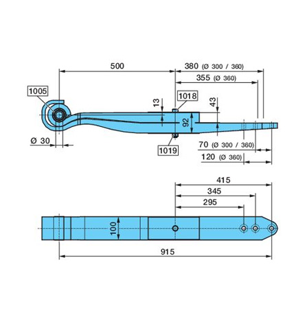Trailing arm 2 leaves