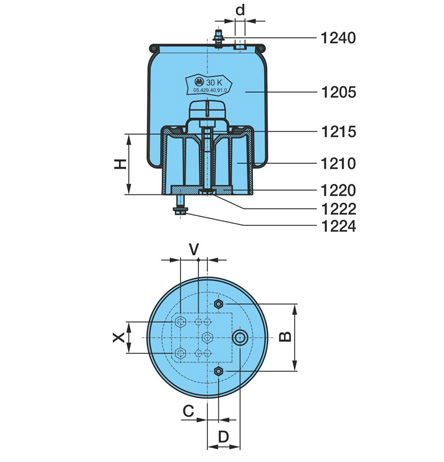 BPW air bag assembly 300K