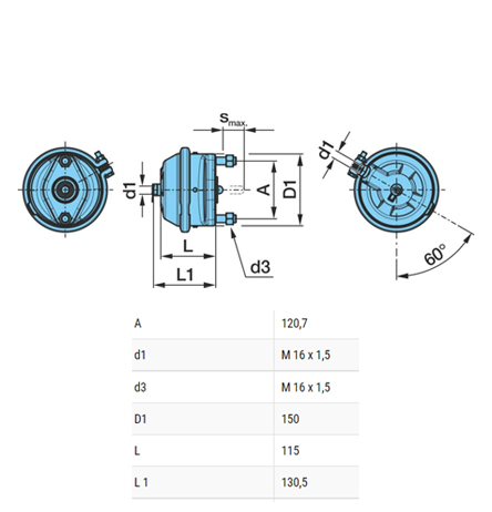 BPW brake cylinder 20" (diaphragm)