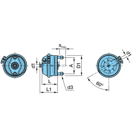 BPW brake cylinder 20" (diaphragm) SB M/-