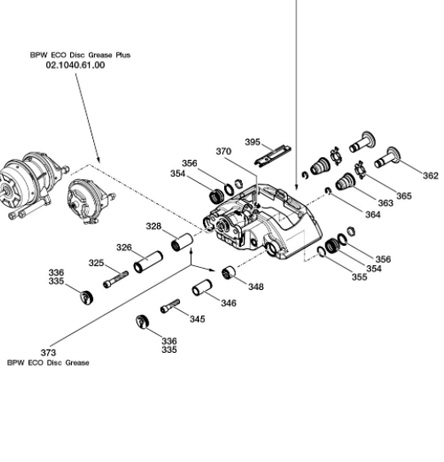 BPW replacement brake caliper TSB4312, right