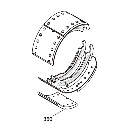 Brake lining kit, drum brake 8 units, SN4218 S7 19191T
