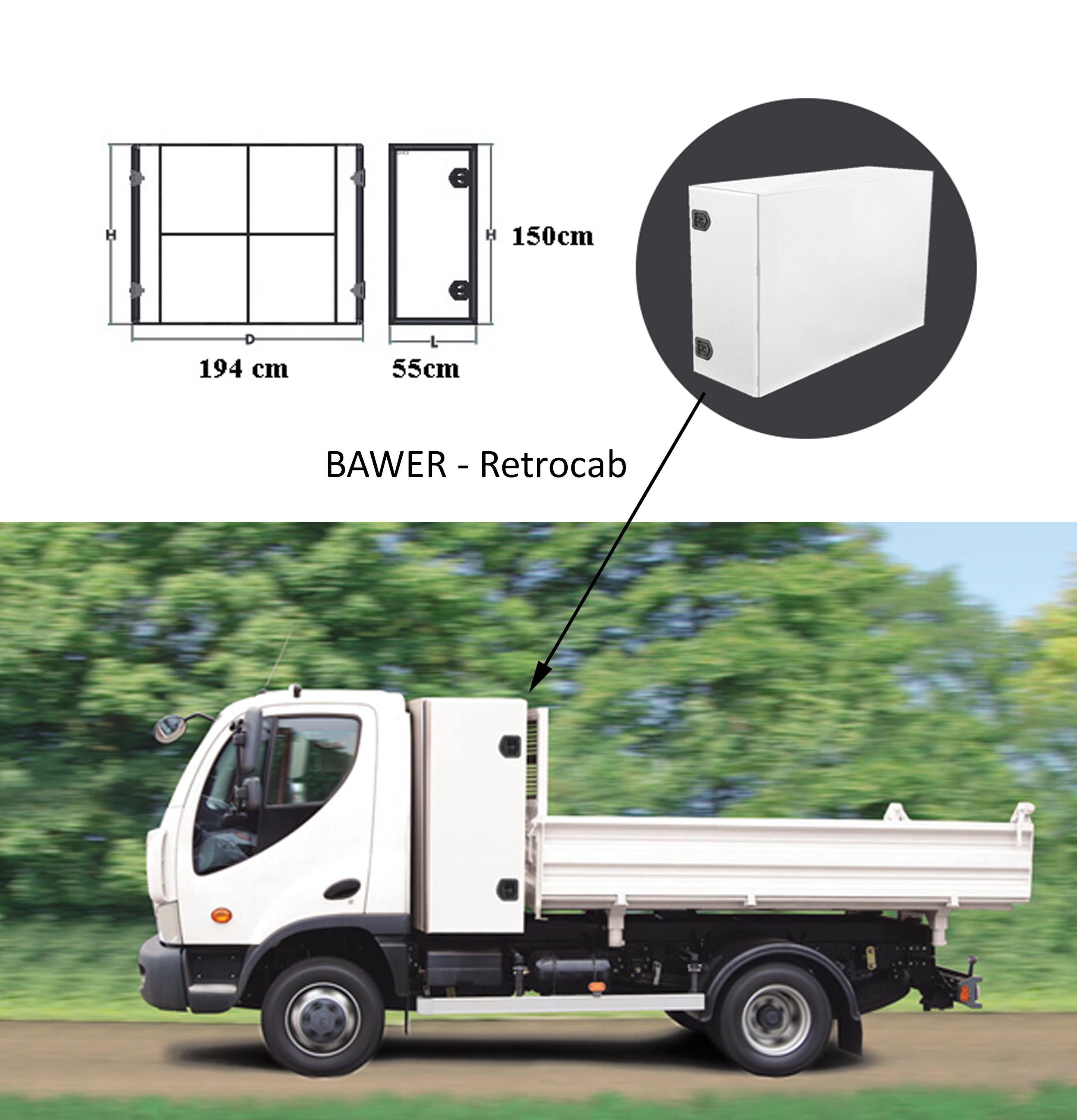 Bawer RETROCAB V70 storage box 800 x 1450 x 2000