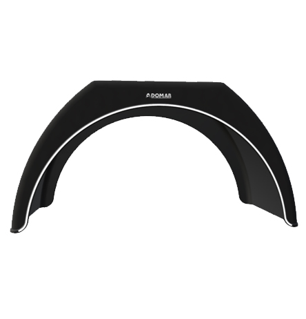 Flat-top plastic mudguard with white border Domar