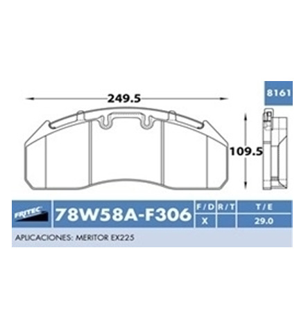 Ceramic disc brake pads FRITEC 78W58