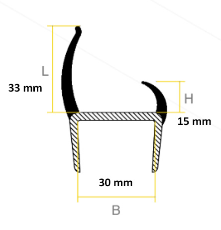 Durų sandarinimo profilis PVC Guma 3,2m