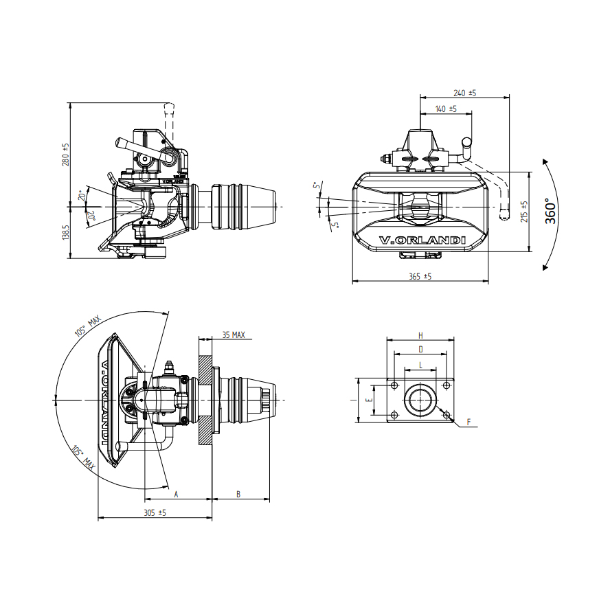Automatic rigid drawbar coupling E504 Orlandi