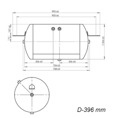 Air reservoir D-396, 80L SCHMITZ